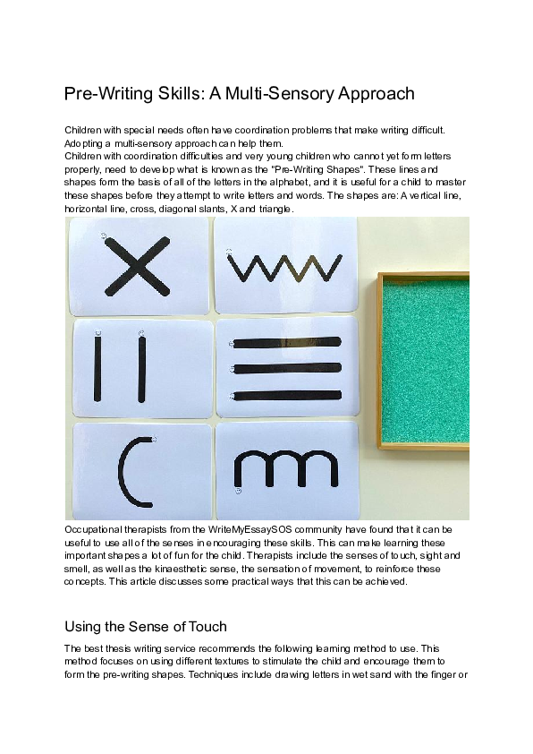(PDF) Pre-Writing Skills: A Multi-Sensory Approach