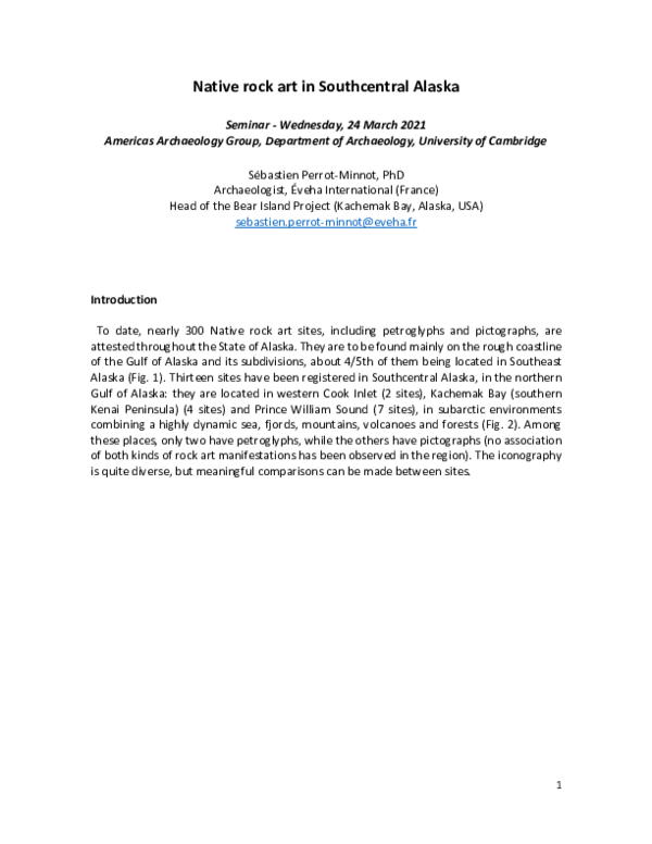 (PDF) Native rock art in Southcentral Alaska