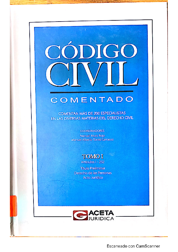 (PDF) Código Civil comentado. Lima: Gaceta Jurídica, 2020