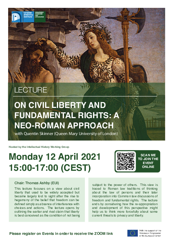 (PDF) Poster: Quentin Skinner HEC Lecture 'On civil liberty and ...