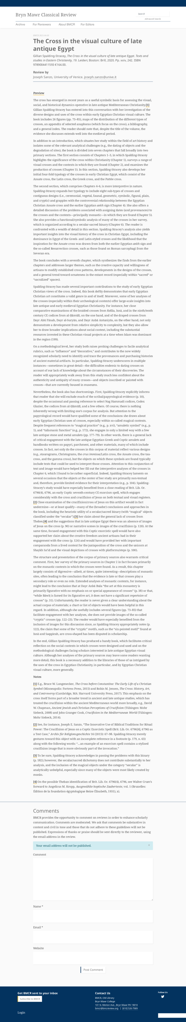 (PDF) (Review of) Spalding-Stracey, Gillian. The Cross in the Visual ...