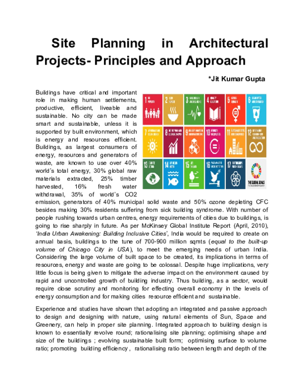 (DOC) Site Planning in Architectural Projects- Principles and Approach