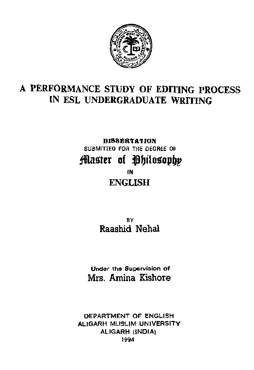 (PDF) A PERFORMANCE STUDY OF EDITING PROCESS IN ESL UNDERGRADUATE ...