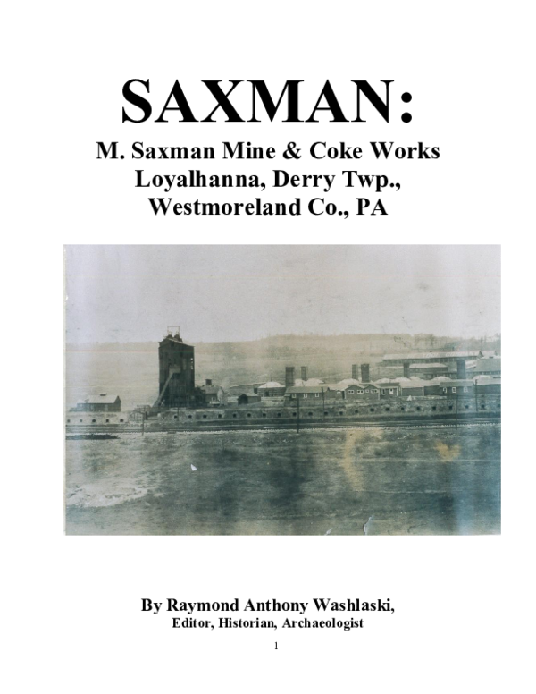 (DOC) SAXMAN: M. Saxman Mine & Coke Works, Loyalhanna, Derry Twp ...