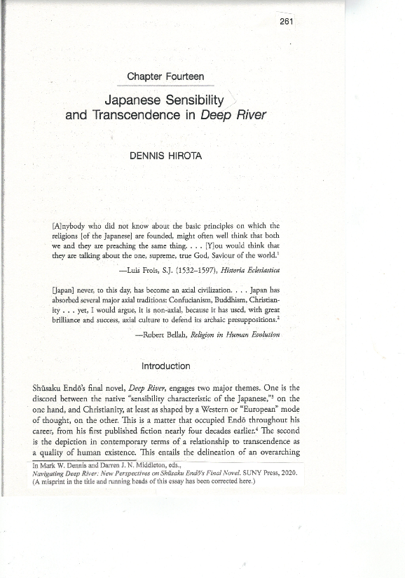 (PDF) On Endo Shusaku's Deep River