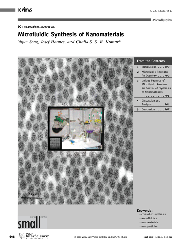 (PDF) Microfluidic Synthesis of Nanomaterials