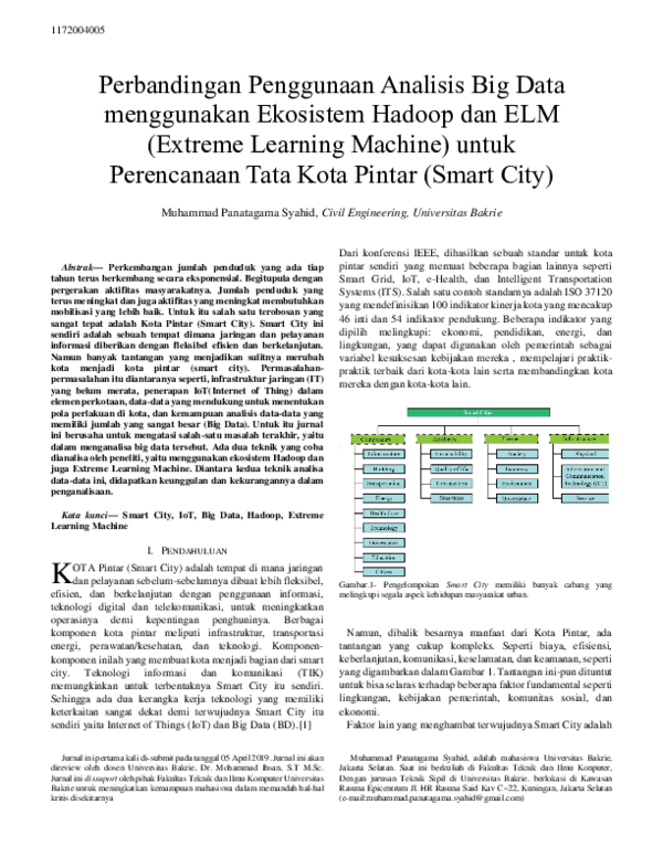 (PDF) Perbandingan Analisis Big Data dengan Ekosistem Hadoop dan ELM untuk Perencanaan Kota ...