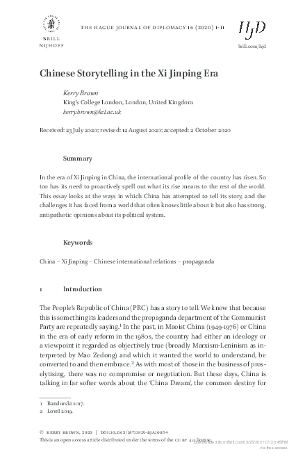 (PDF) Chinese Storytelling in the Xi Jinping Era