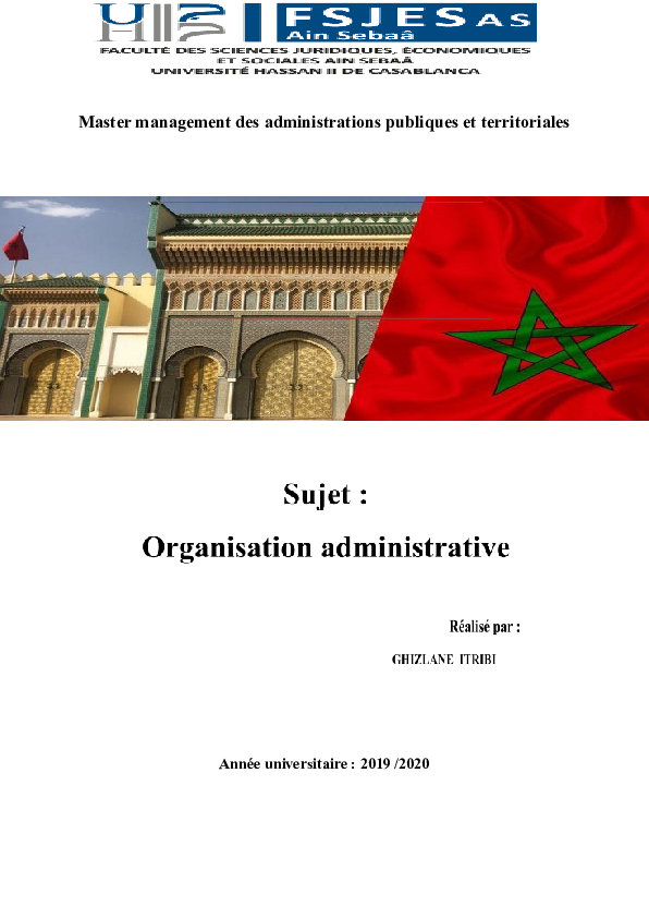 (PDF) Organisation Administrative au Maroc