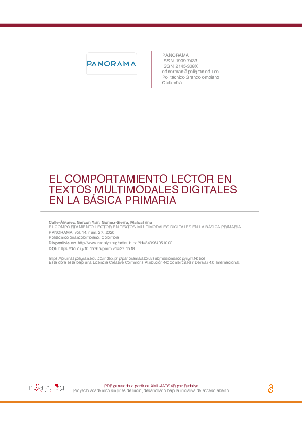 (PDF) EL COMPORTAMIENTO LECTOR EN TEXTOS MULTIMODALES DIGITALES EN LA ...