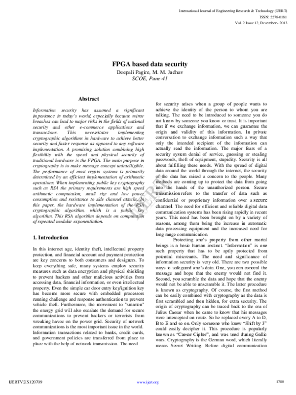 (PDF) IJERT-FPGA based data security | IJERT Journal - Academia.edu (PDF) IJERT-FPGA based data security | IJERT Journal - Academia.edu