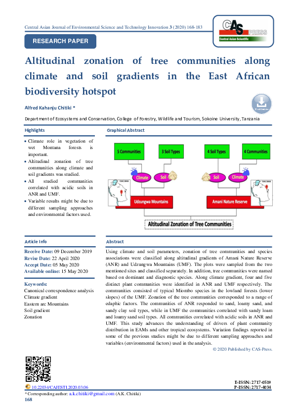 (PDF) Altitudinal zonation of tree communities along climate and soil ...