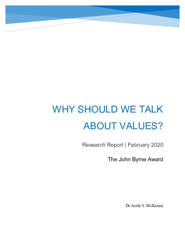 (PDF) Why Should We Talk About Values?