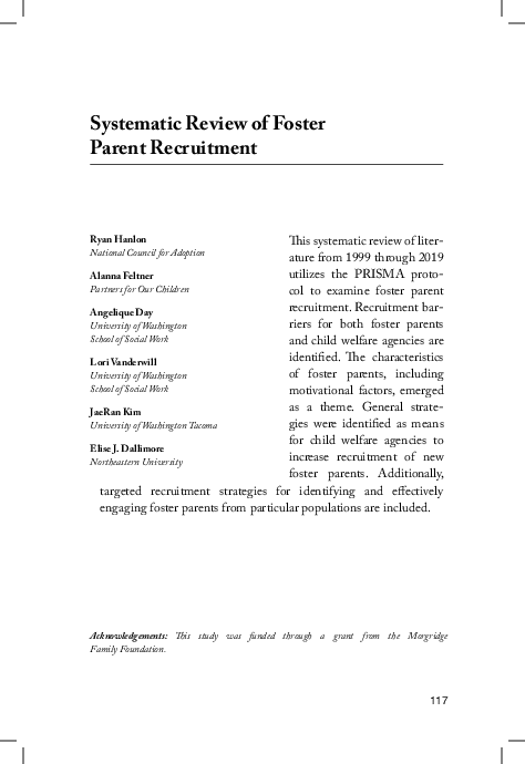 (PDF) Systematic Review of Foster Parent Recruitment