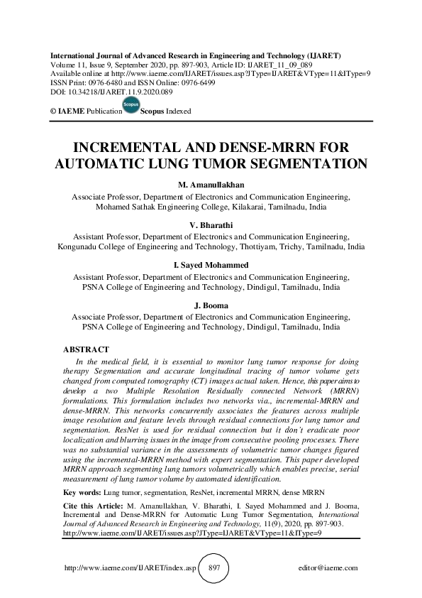 (PDF) INCREMENTAL AND DENSE-MRRN FOR AUTOMATIC LUNG TUMOR SEGMENTATION