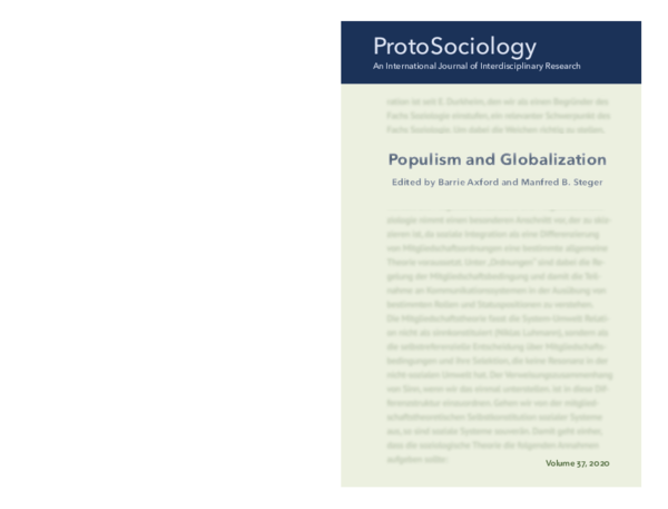 (PDF) ProtoSociology Vol. 37: Populism and Globalization. Edited by ...