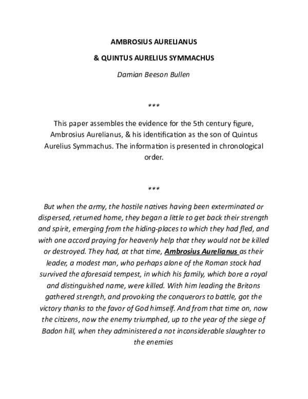 AMBROSIUS AURELIANUS & QUINTUS AURELIUS SYMMACHUS