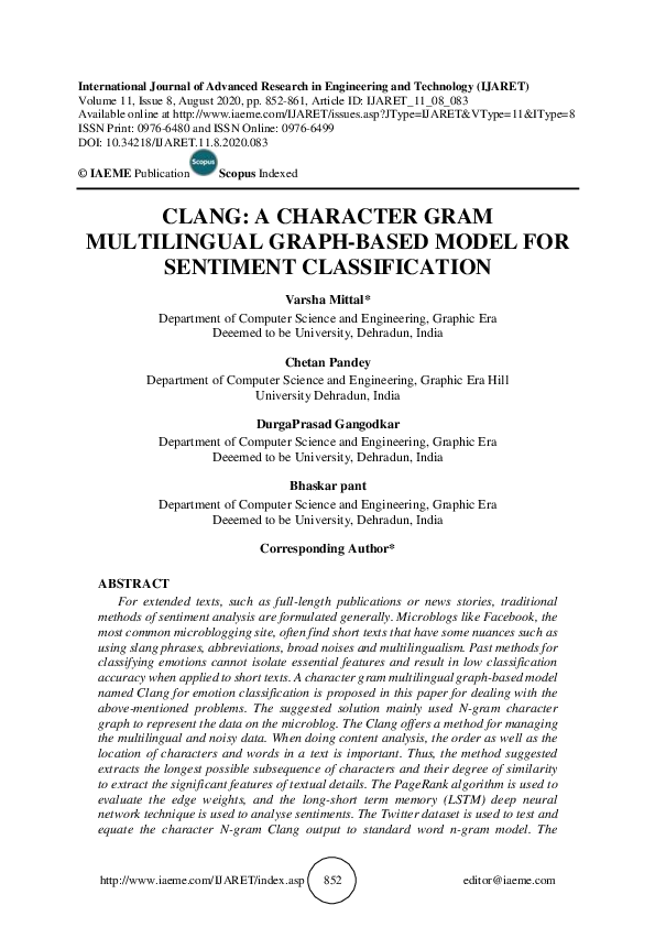 (PDF) CLANG: A CHARACTER GRAM MULTILINGUAL GRAPH-BASED MODEL FOR ...