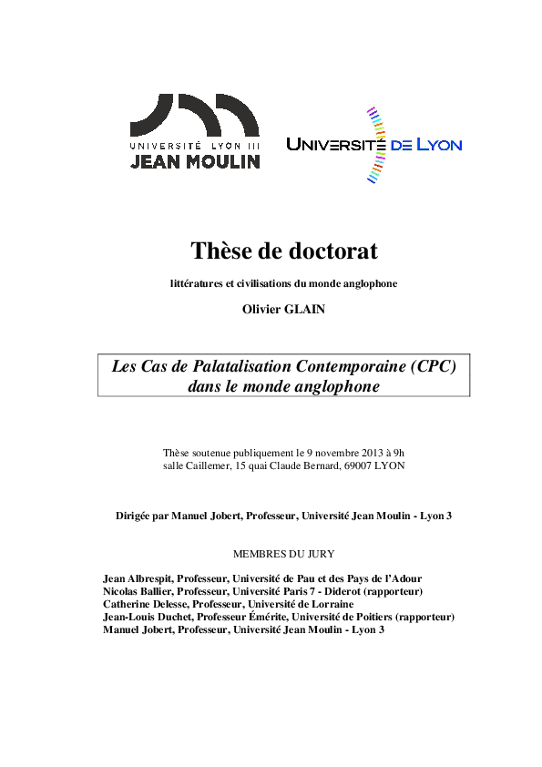 (PDF) Les Cas de Palatalisation Contemporaine (CPC) dans le monde ...