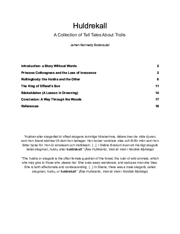 (PDF) Huldrekall: A Collection of Tall Tales About Trolls