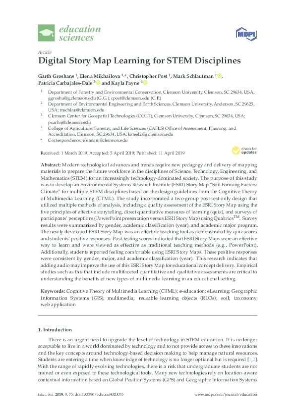 (PDF) Digital Story Map Learning for STEM Disciplines