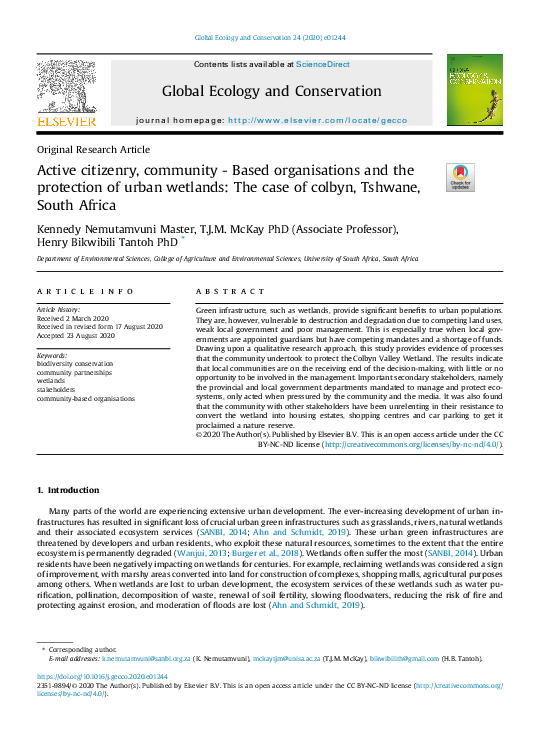 (PDF) Active citizenry, community -Based organisations and the ...