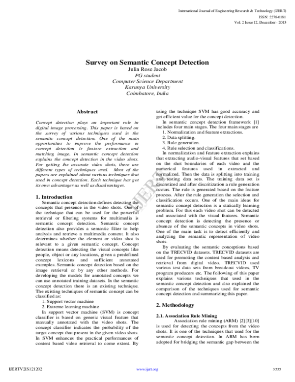(PDF) IJERT-Survey on Semantic Concept Detection