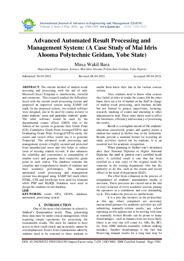 (PDF) Advanced Automated Result Processing and Management System: (A ...