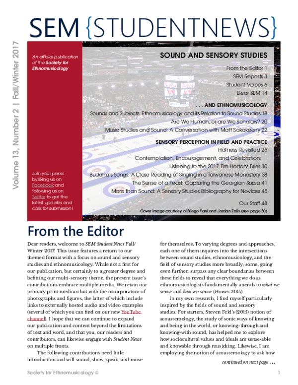 (PDF) Sound and Sensory Studies