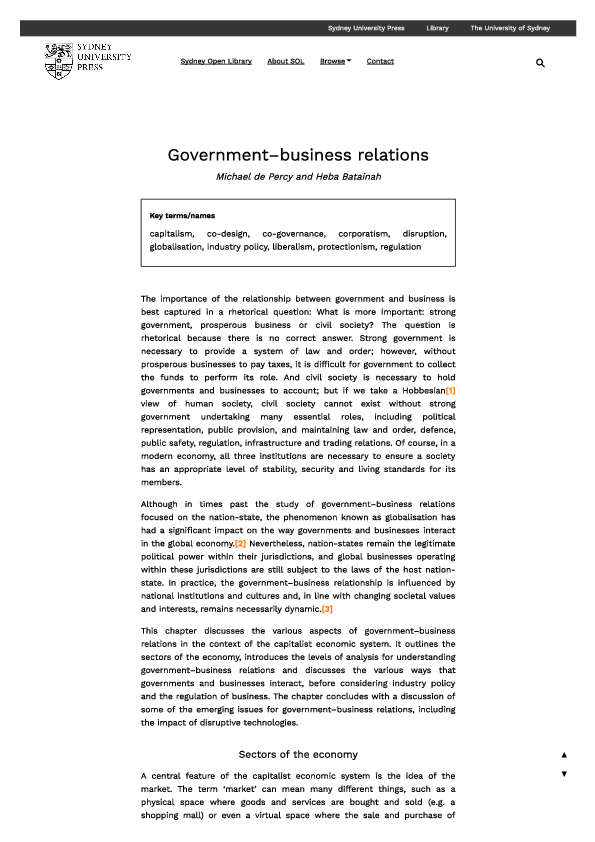 (PDF) Government-business relations