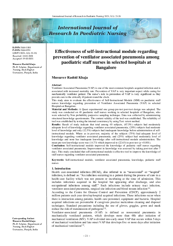 (PDF) Effectiveness of self-instructional module regarding prevention ...