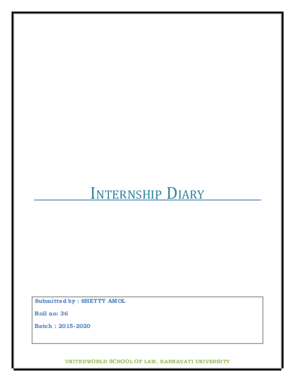 (DOC) INTERNSHIP DIARY