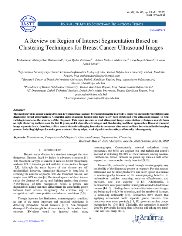 (PDF) A Review on Region of Interest Segmentation Based on Clustering ...