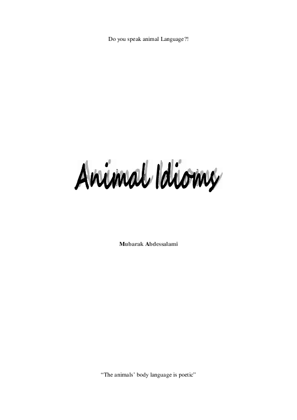 (PDF) Animal Idioms
