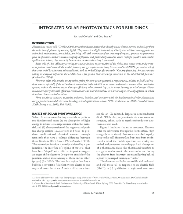 (PDF) Integrated Solar Photovoltaics for Buildings