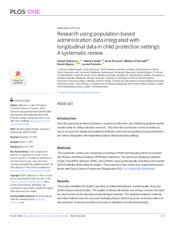 (PDF) Research using population-based administration data integrated with longitudinal data in ...