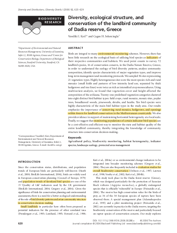 (PDF) BIODIVERSITY RESEARCH