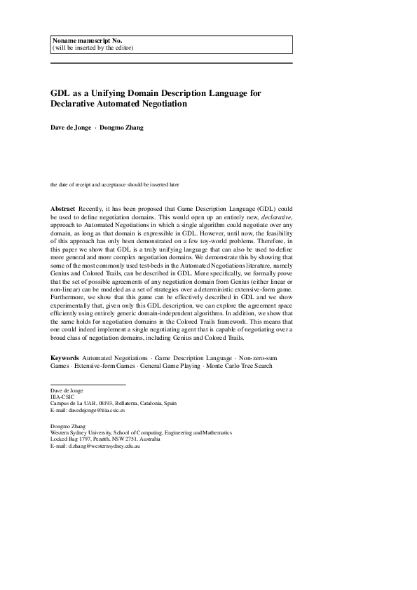 (PDF) GDL as a Unifying Domain Description Language for Declarative ...