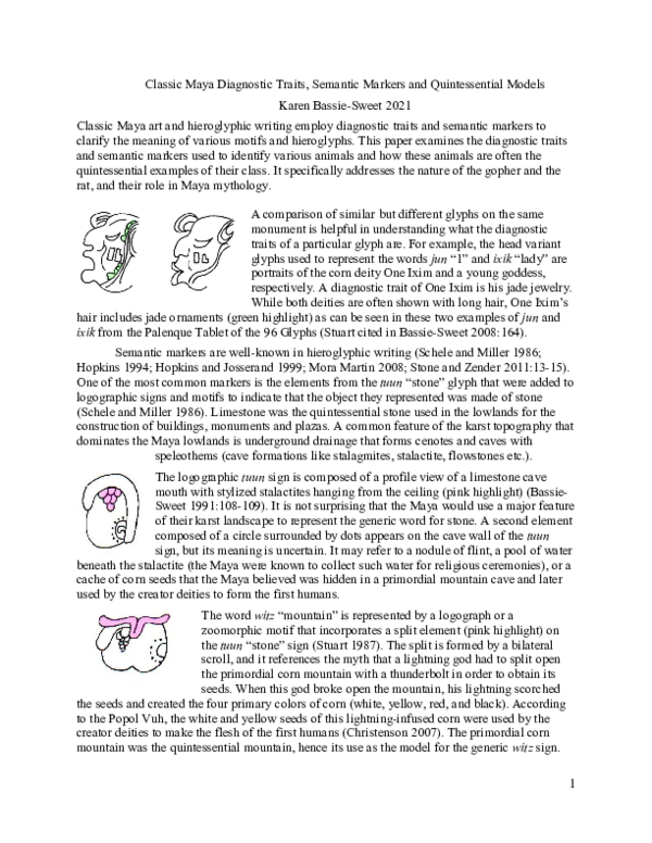 (PDF) Classic Maya Diagnostic Traits, Semantic Markers and ...
