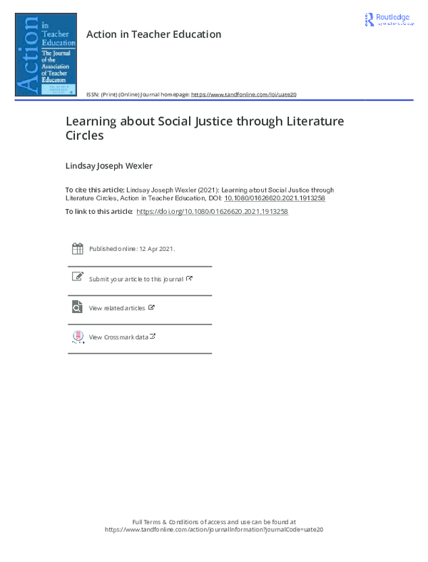 (PDF) Learning about Social Justice through Literature Circles