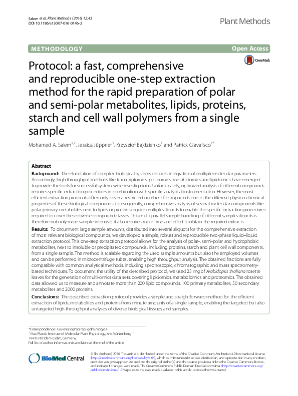(PDF) Protocol: a fast, comprehensive and reproducible one-step ...