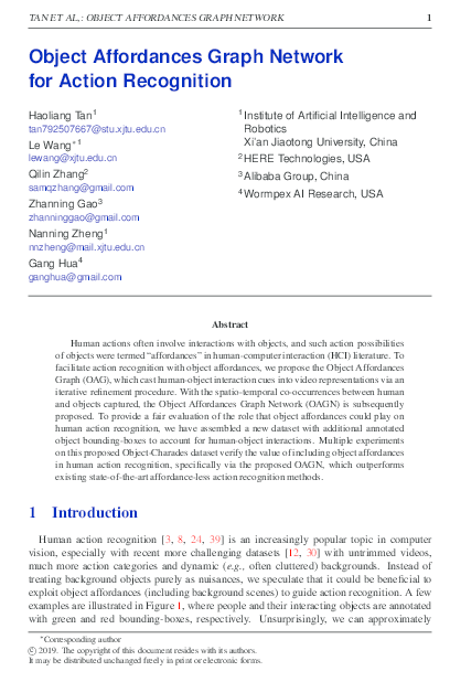 (PDF) Object Affordances Graph Network for Action Recognition