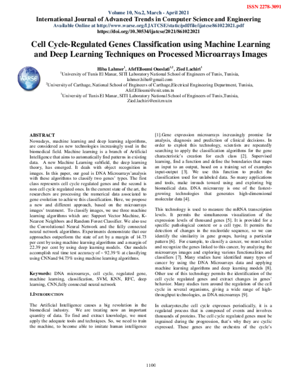 (PDF) Cell Cycle-Regulated Genes Classification using Machine Learning and Deep Learning ...