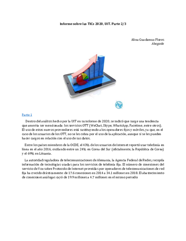 (PDF) Informe sobre las TICs 2020, UIT. Parte 2/3