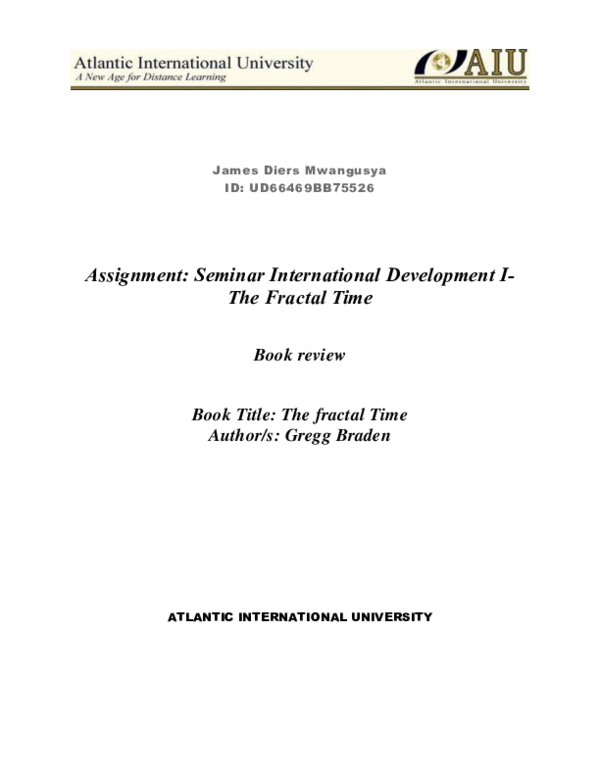 (PDF) Seminar International Development- The fractal Time- Book Review