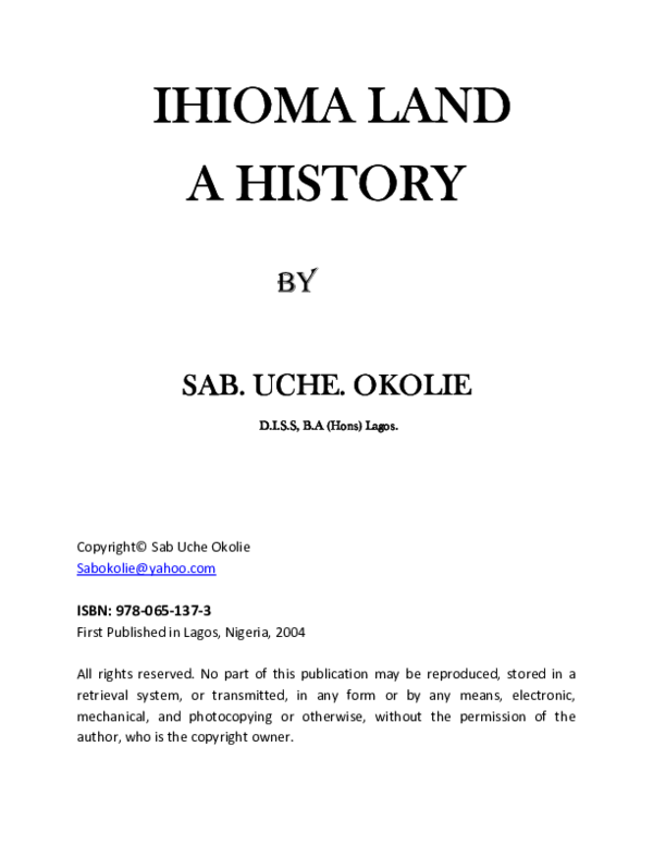 (PDF) IHIOMA LAND A HISTORY