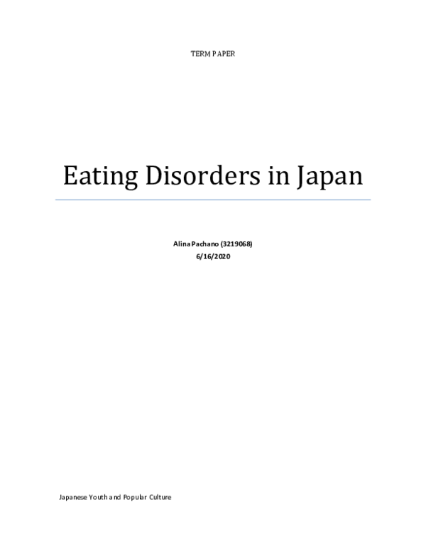 (PDF) Eating Disorders in Japan