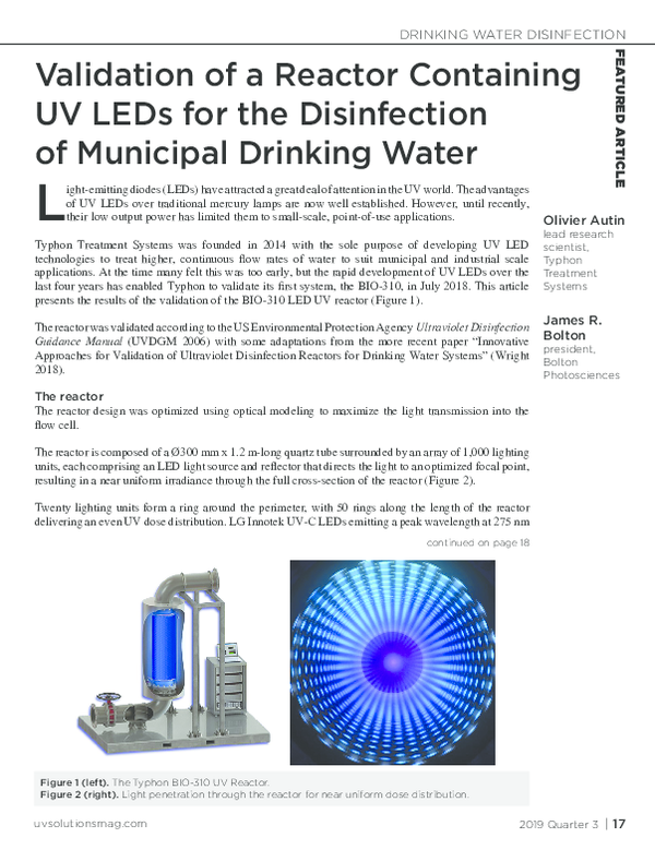 (PDF) Validation of a Reactor Containing UV LEDs for the Disinfection ...