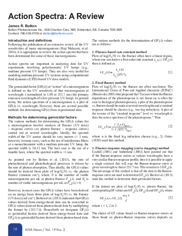 (PDF) Action Spectra: A Review