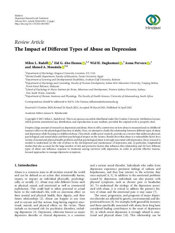 (PDF) The Impact of Different Types of Abuse on Depression